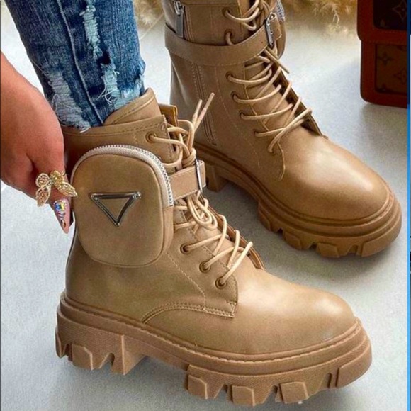 Shoes | Pocket Lace Up Combat Boots | Poshmark